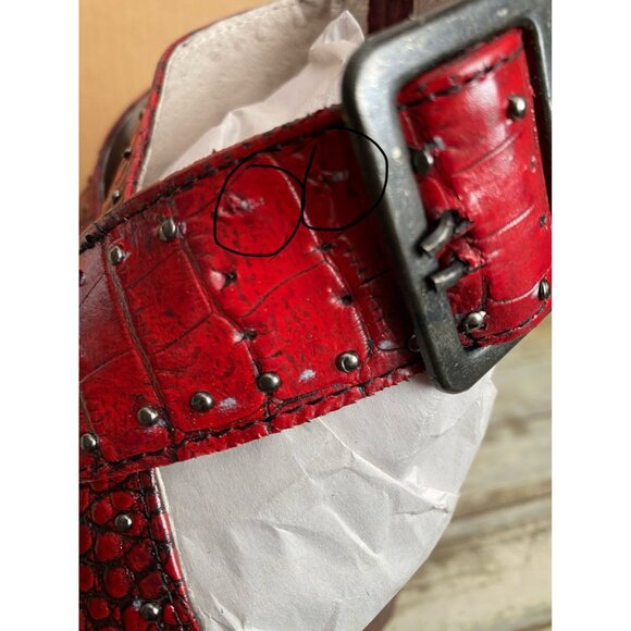 Freebird by Steven | Shoes | Freebird By Steven Terra Red Leather Croco Wedge Sandals Size 1 New ...